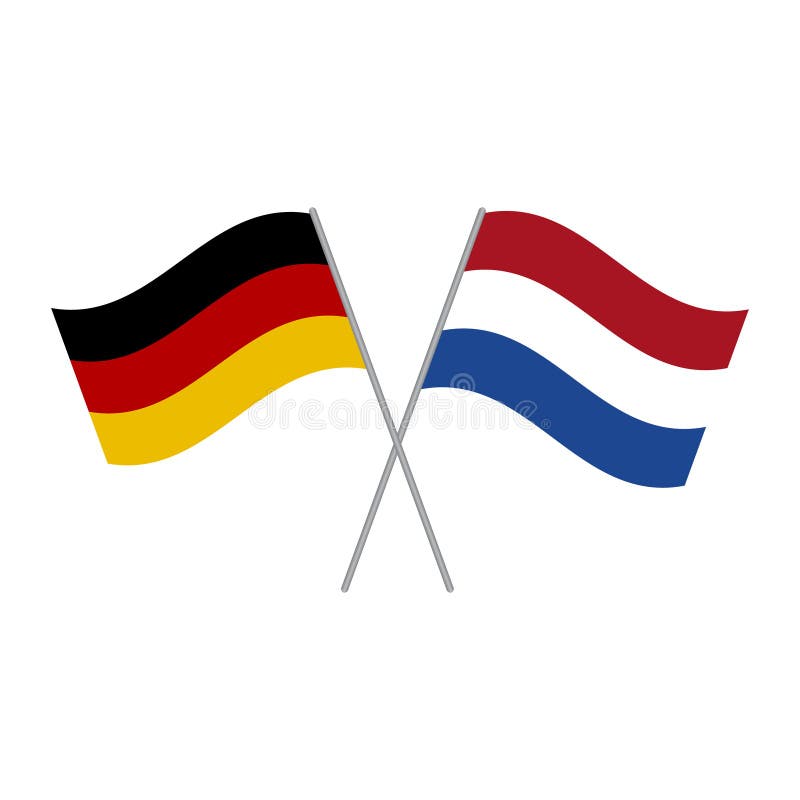 Netherlands and Germany Flags Isolated on White Stock Illustration ...