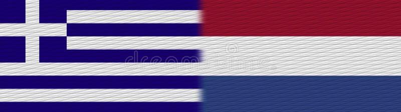 Netherlands and Greece Fabric Texture Flag â€“ 3D Illustrations Stock ...