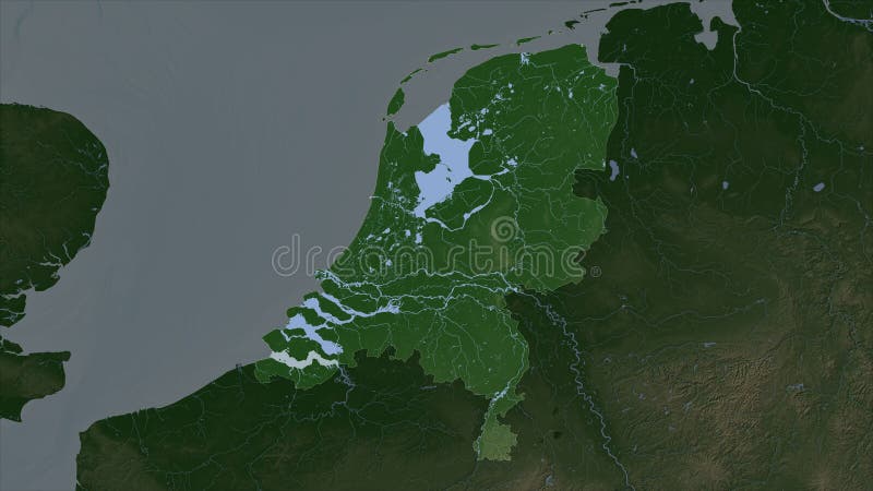 Netherlands Highlighted. Pale Stock Illustration - Illustration of ...