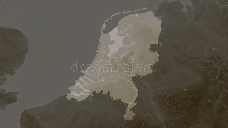 Netherlands Highlighted. Sepia Stock Illustration - Illustration of ...