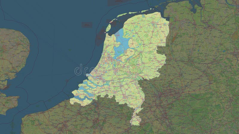 Netherlands Highlighted. Topo Standard Stock Illustration ...