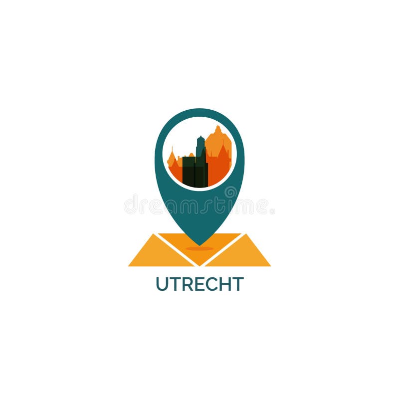 Utrecht City Skyline Silhouette Vector Logo Illustration Stock Vector ...