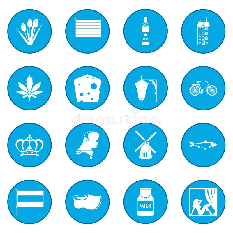 Netherlands icon blue stock vector. Illustration of flower - 93051086