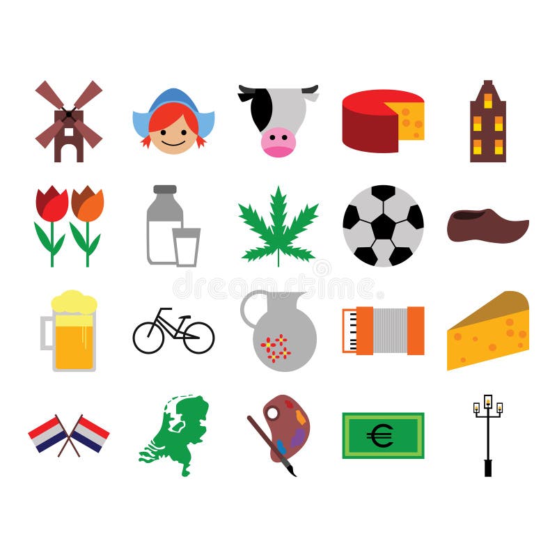 Netherlands icon set stock vector. Illustration of accordion - 276961217