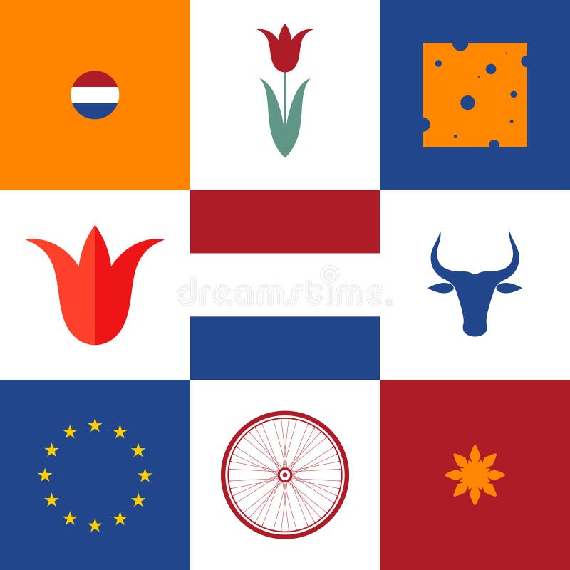 Netherlands. Icon set stock vector. Illustration of design - 45755261