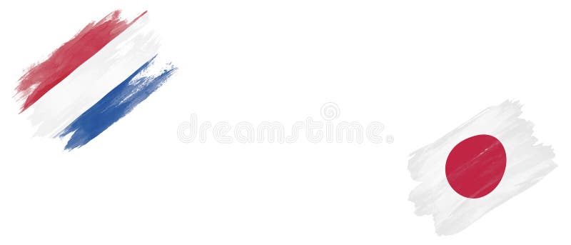 Netherlands and Japan Flags on White Stock Image - Image of flag ...