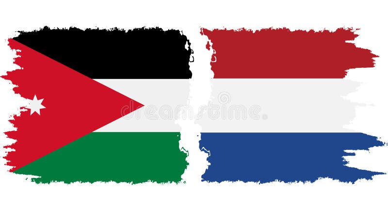 Netherlands and Jordan Grunge Flags Connection Vector Stock Vector ...