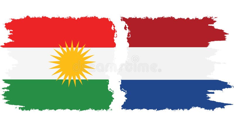 Netherlands and Kurdistan Grunge Flags Connection Vector Stock Vector ...