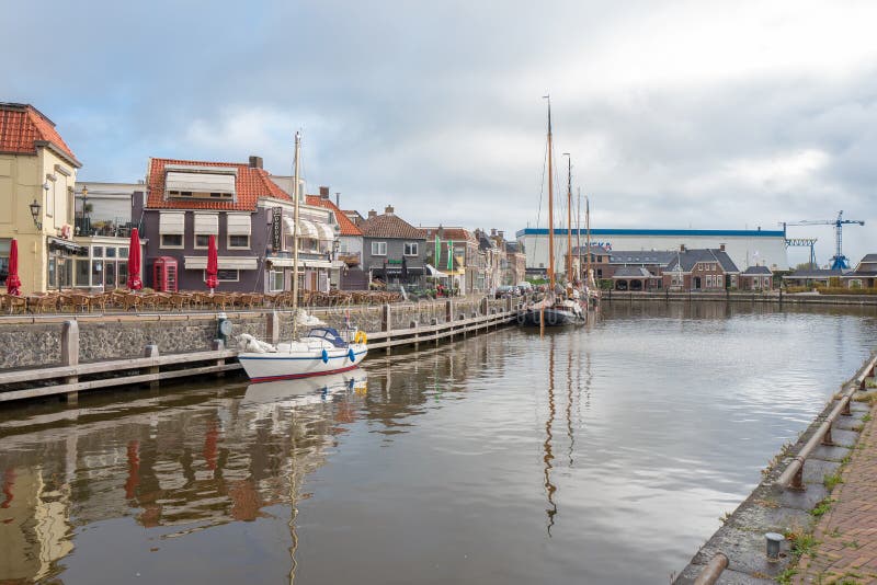 Quay in the Port of Lemmer in the Netherlands. Editorial Photo - Image ...