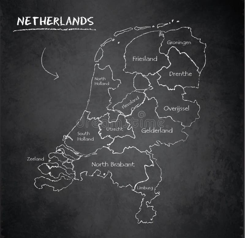 Netherlands Map, Administrative Division Separates Regions and Names ...