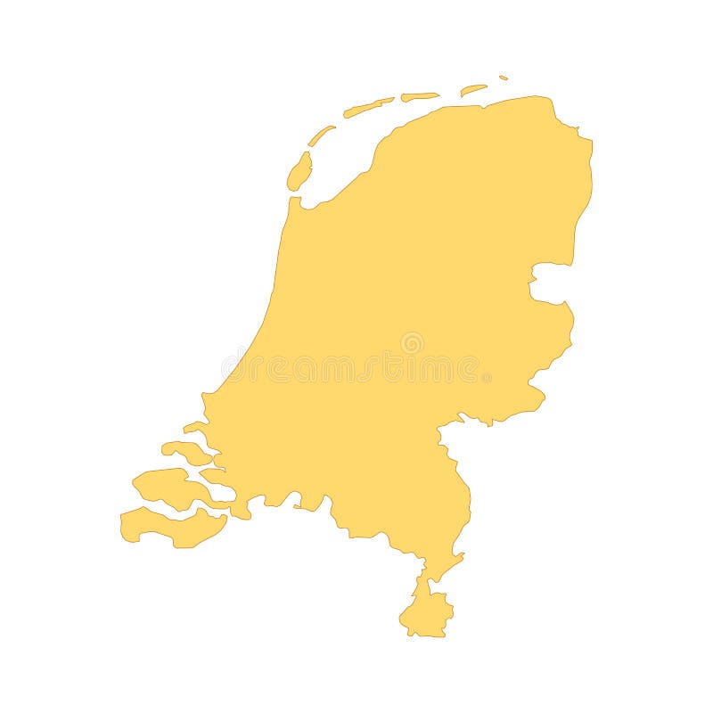 Netherlands Map Color Line Element. Border of the Country Stock Vector ...