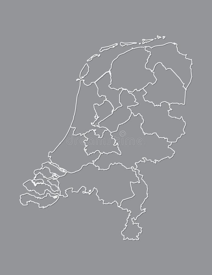 Netherlands - Map of Provinces Stock Vector - Illustration of blank ...