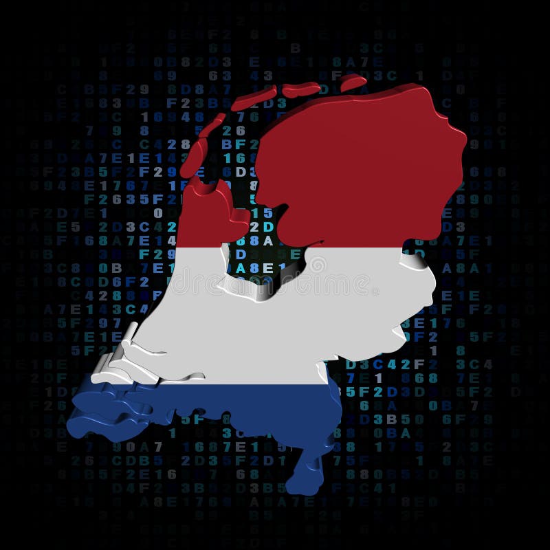 Netherlands Map Flag on Hex Code Illustration Stock Illustration ...