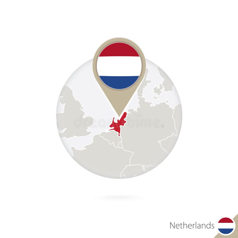 Netherlands Map and Flag in Circle. Map of Netherlands, Netherla Stock ...