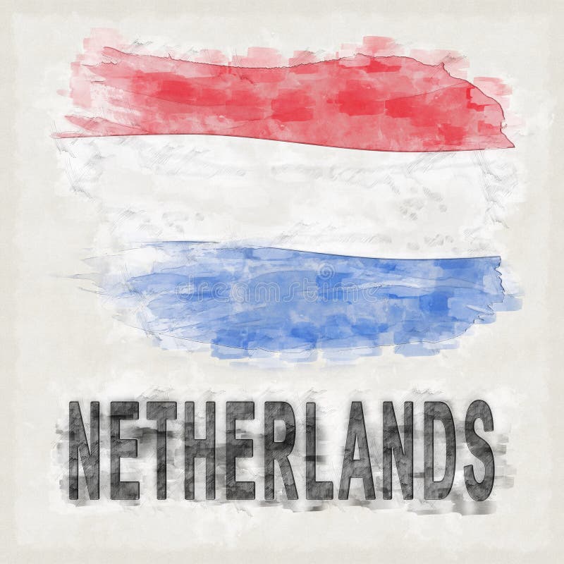 Netherlands National Colors with Country Name Stock Illustration ...