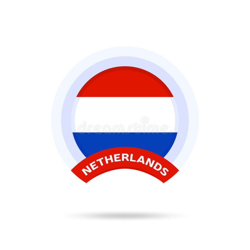 Netherlands National Flag Circle Button Icon. Simple Flag, Official ...