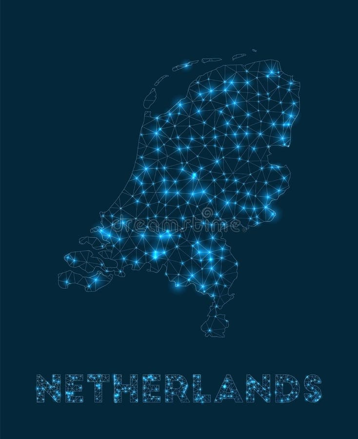 Netherlands network map. stock vector. Illustration of blue - 174142741