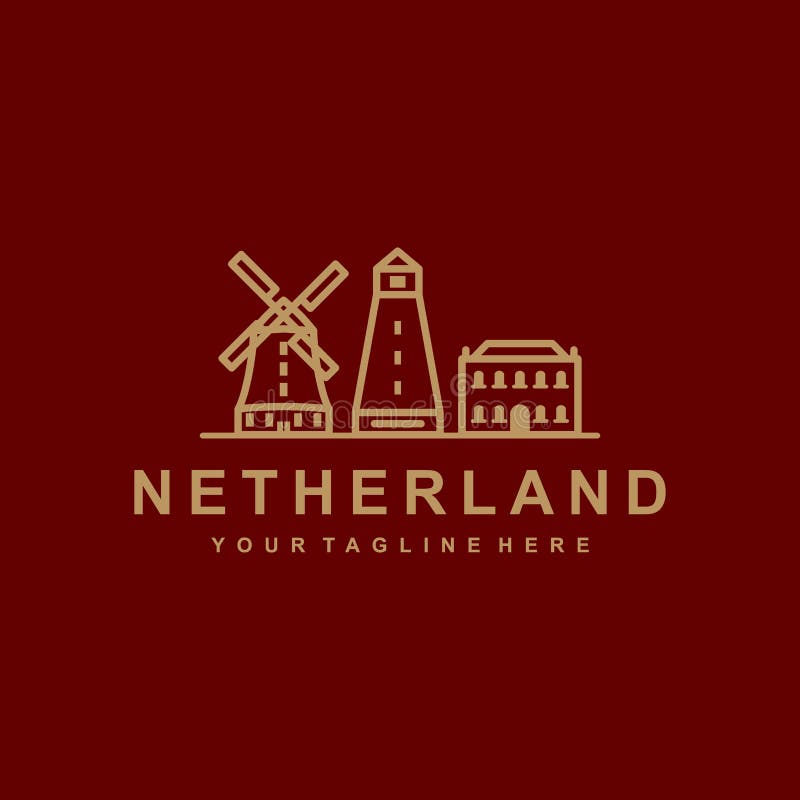 Netherlands Outline Logo Design Template Stock Illustration ...