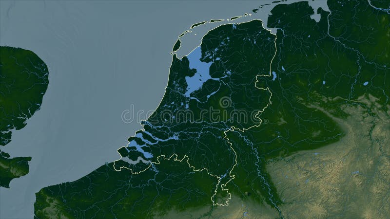 Netherlands Outlined. Physical Stock Illustration - Illustration of ...