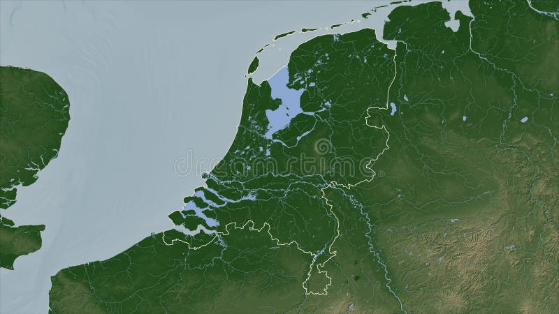 Netherlands outlined. Pale stock illustration. Illustration of earth ...