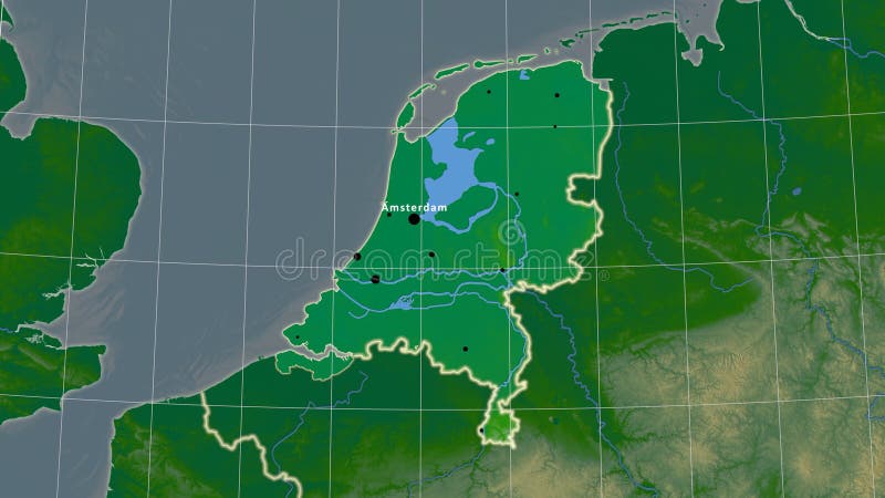 Netherlands - Physical. Composition, Borders Stock Illustration ...