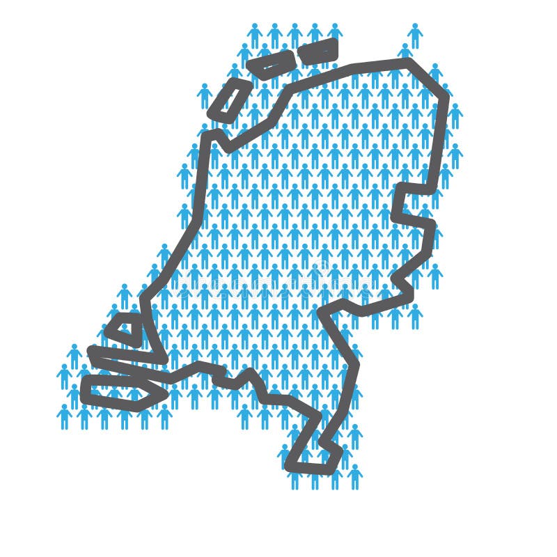 Netherlands Population Map. Country Outline Made from People Figures ...