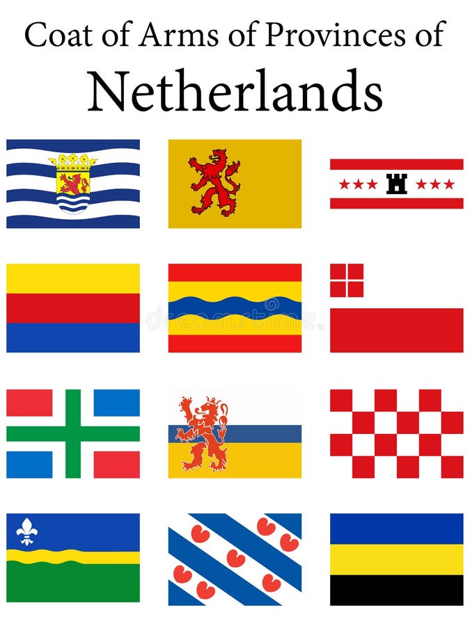 Netherlands Provinces Flags Set Stock Vector - Illustration of flags ...