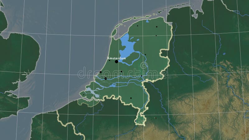 Netherlands - Relief. Composition, Borders Stock Illustration ...