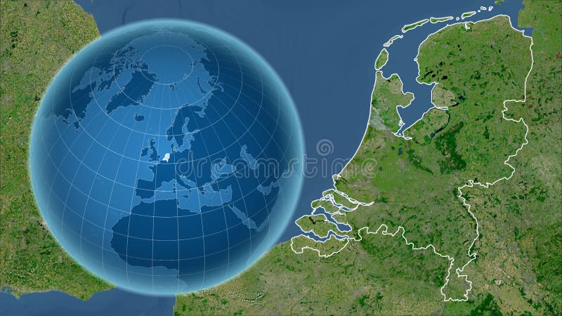 Netherlands and Globe. Satellite Stock Video - Video of international ...