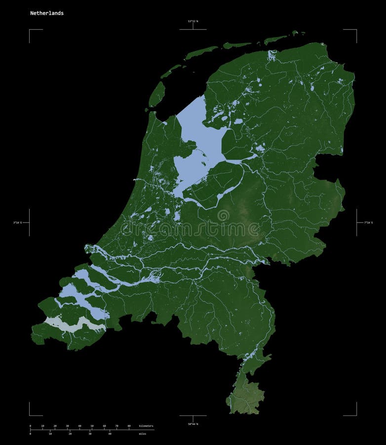 Netherlands Shape on Black. Pale Stock Illustration - Illustration of ...