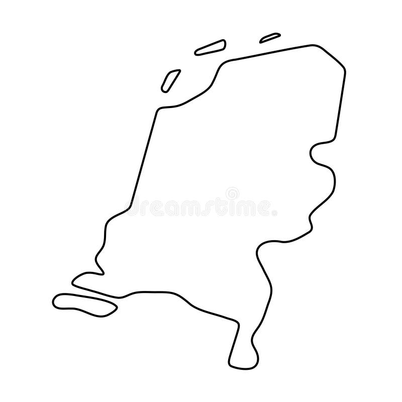 Netherlands Simplified Vector Outline Map Stock Vector - Illustration ...
