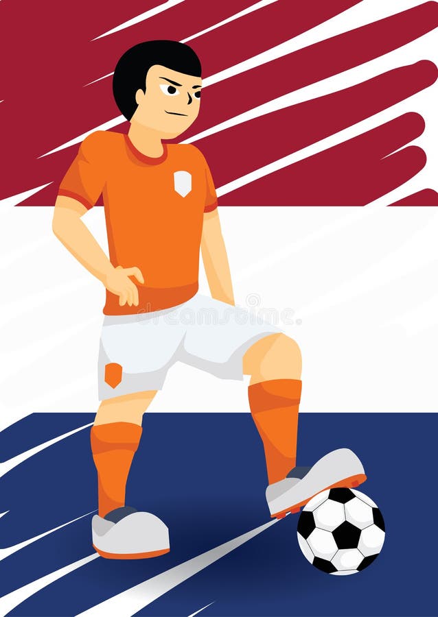 Football Player Dutch Flag Background Stock Illustrations – 25 Football ...