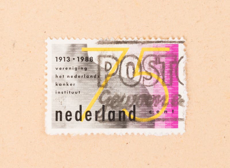 A Stamp Printed in the Netherlands Shows 75 Years Cancer Research ...
