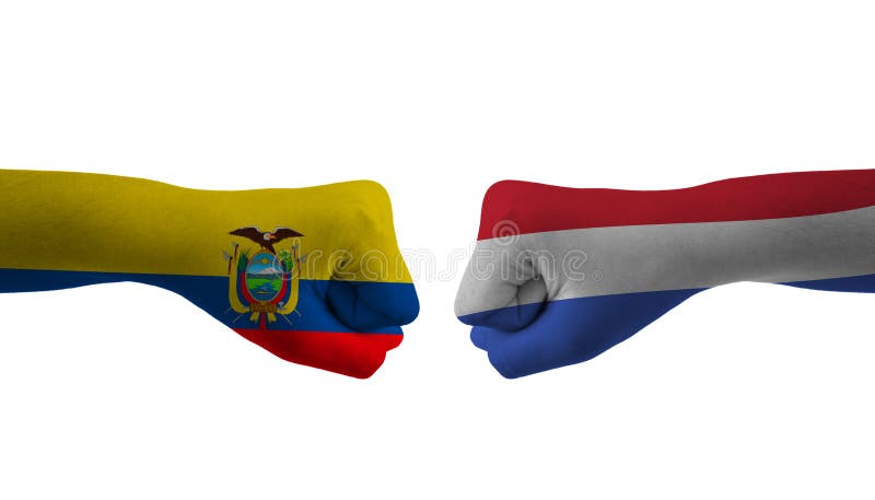 Netherlands VS Ecuador Hand Flag Man Hands Patterned Football World Cup ...