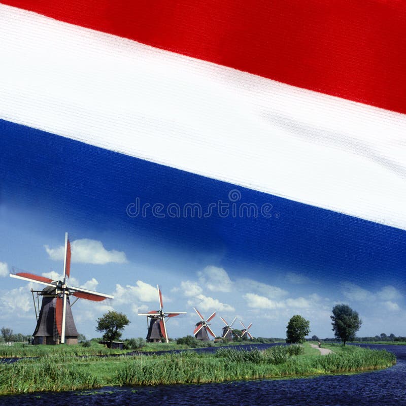 Flag Holland windmills stock photo. Image of postcard - 33035624