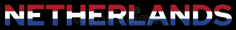 Netherlands Word in Flag Style in Vector Stock Vector - Illustration of ...