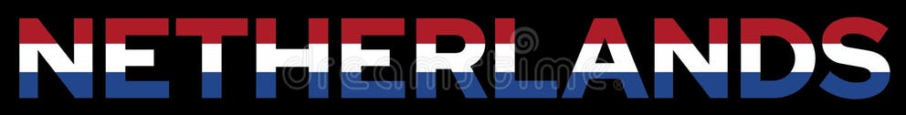 Netherlands Word in Flag Style in Vector Stock Vector - Illustration of ...