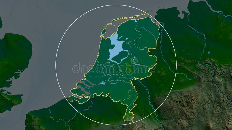 Netherlands - Circled. Physical Stock Illustration - Illustration of ...