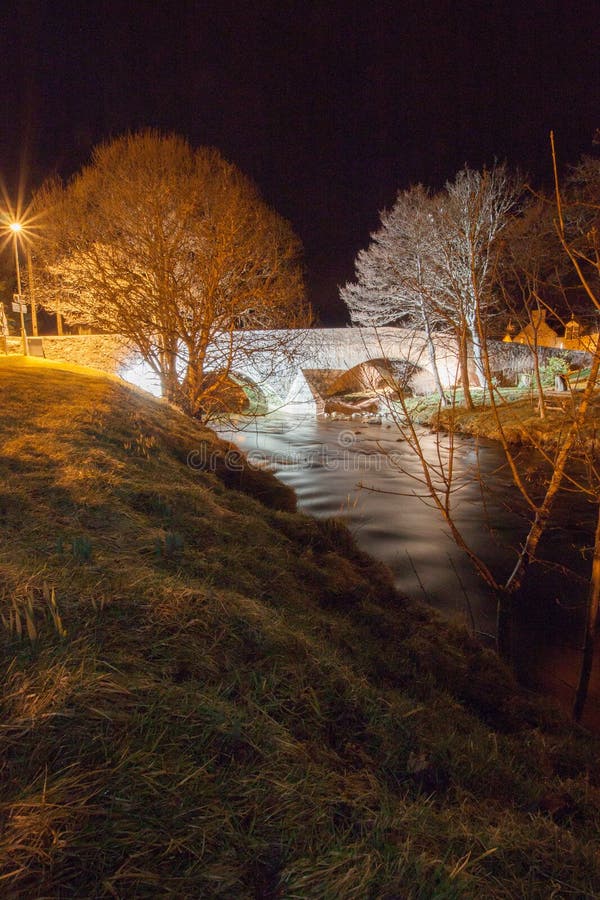 Nethy bridge by night stock image. Image of silver, light - 52354371