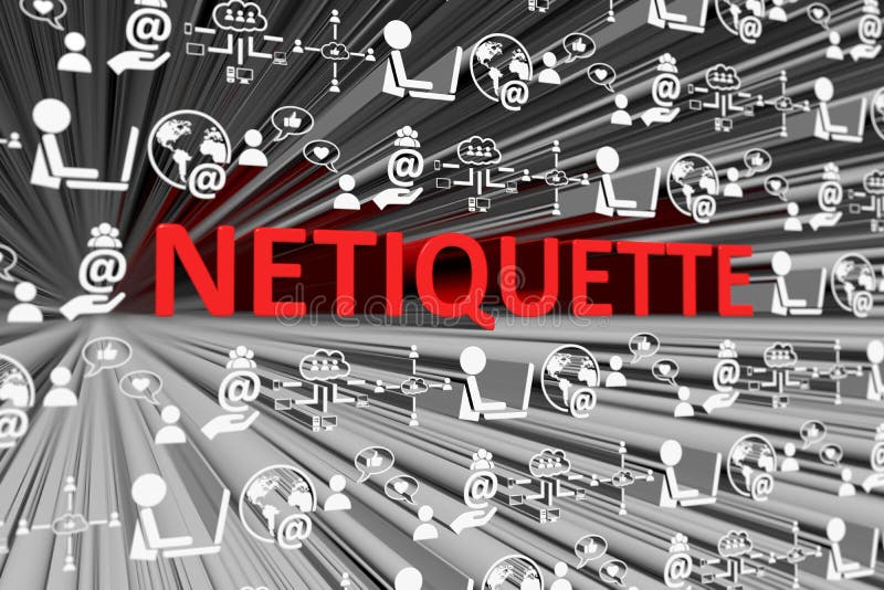 NETIQUETTE Concept Cell Background Stock Illustration - Illustration of ...