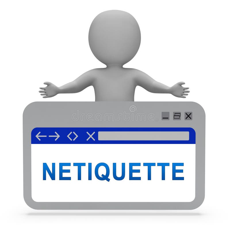 Netiquette Polite Online Behavoir or Web Etiquette - 3d Illustration ...