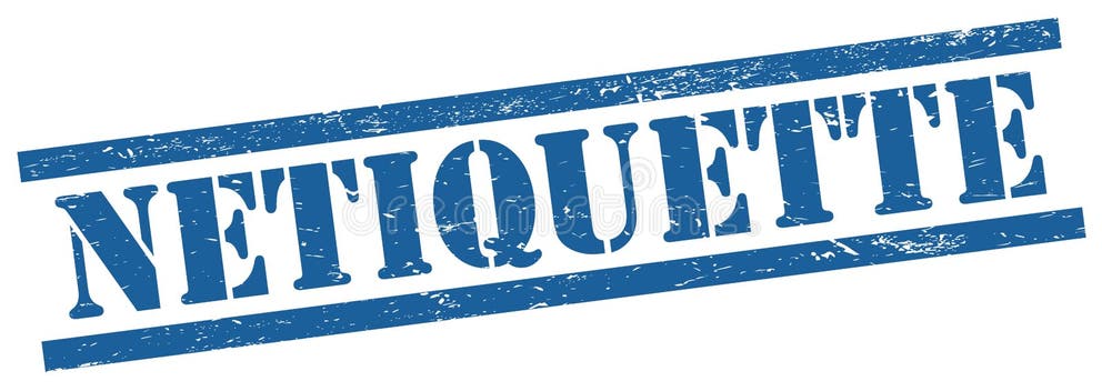 NETIQUETTE Text on Blue Grungy Rectangle Stamp Stock Illustration ...