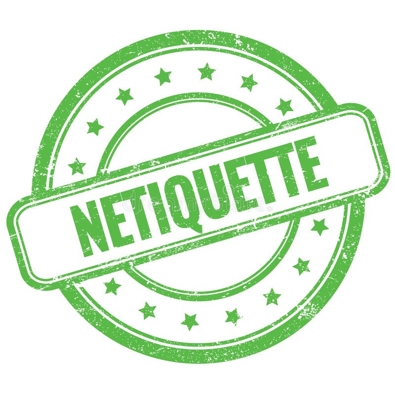NETIQUETTE Text on Black Red Sticker Stamp Stock Illustration ...