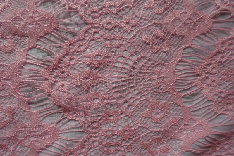 Netlike Pink Lacy Fabric with Sophisticated Pattern Stock Photo - Image ...