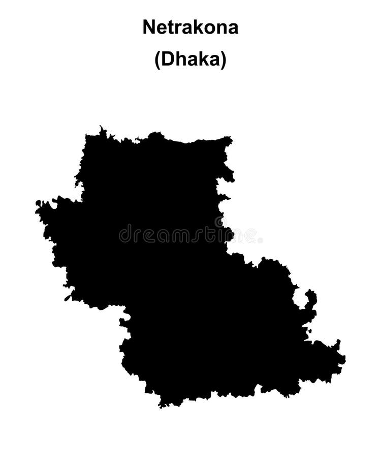 Netrakona outline map stock vector. Illustration of infographic - 371637510