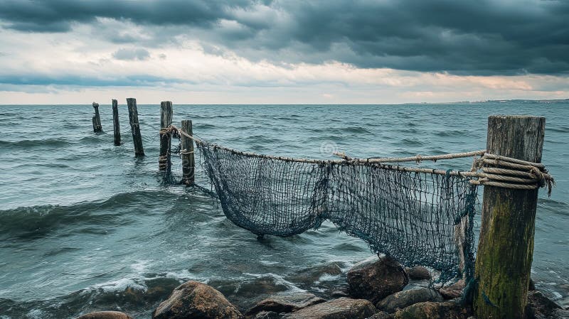 Nets and Traps by the Ocean. Stock Photo - Image of sunrise, season ...