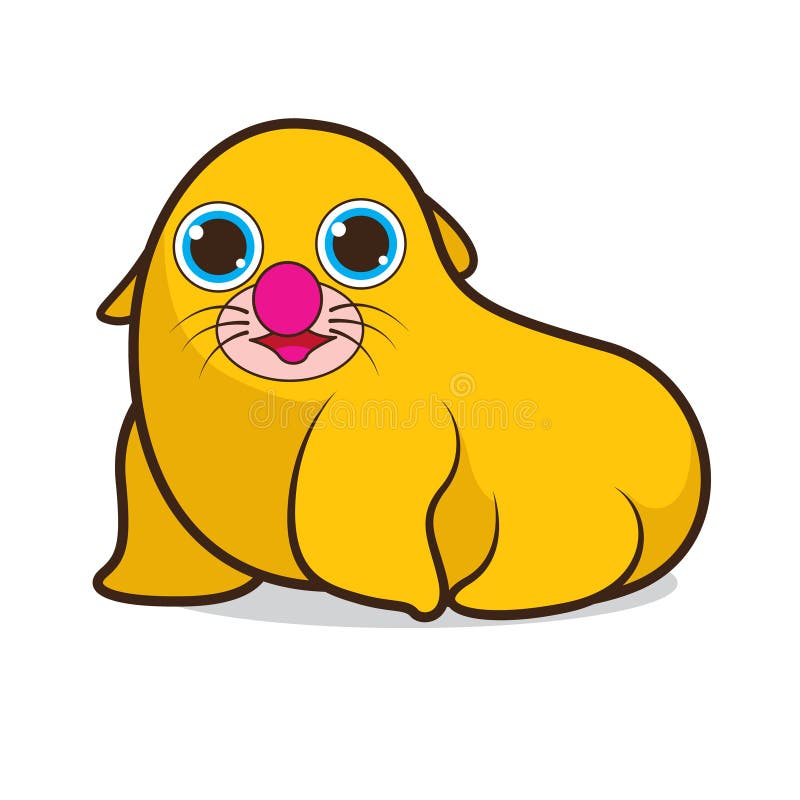 Nette Karikatur der Robbe vektor abbildung. Illustration von dichtung ...