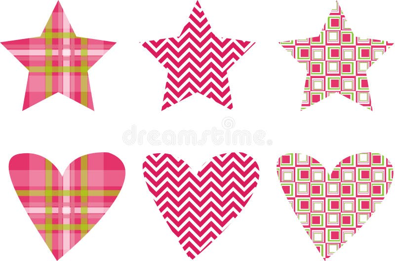 Nette Stern-u. Herz-Muster-Vektoren Vektor Abbildung - Illustration von nett, formen: 40335144