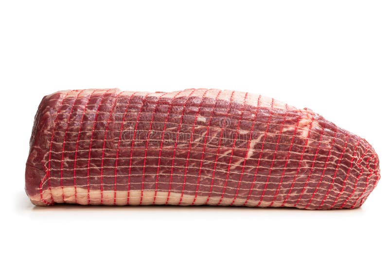 Netted Pack of Raw Meat Package Isolated on White Background Stock ...