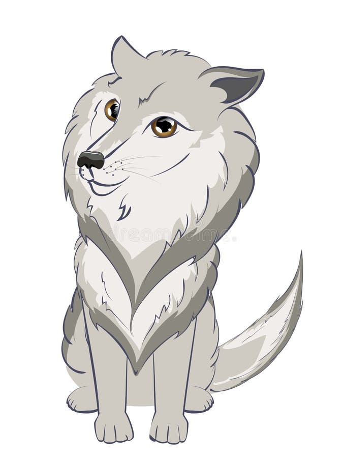 Netter Wolf Portrait stock abbildung. Illustration von abbildung - 95214290